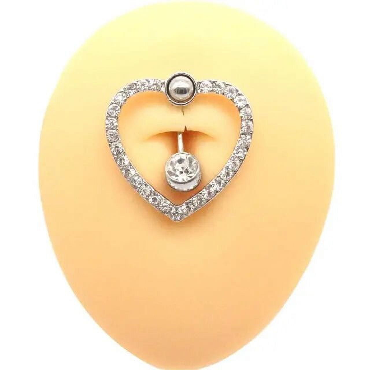 wt Jewelry Simple Hollow Women Party Bar Heart-shaped Rhinestones Belly ...