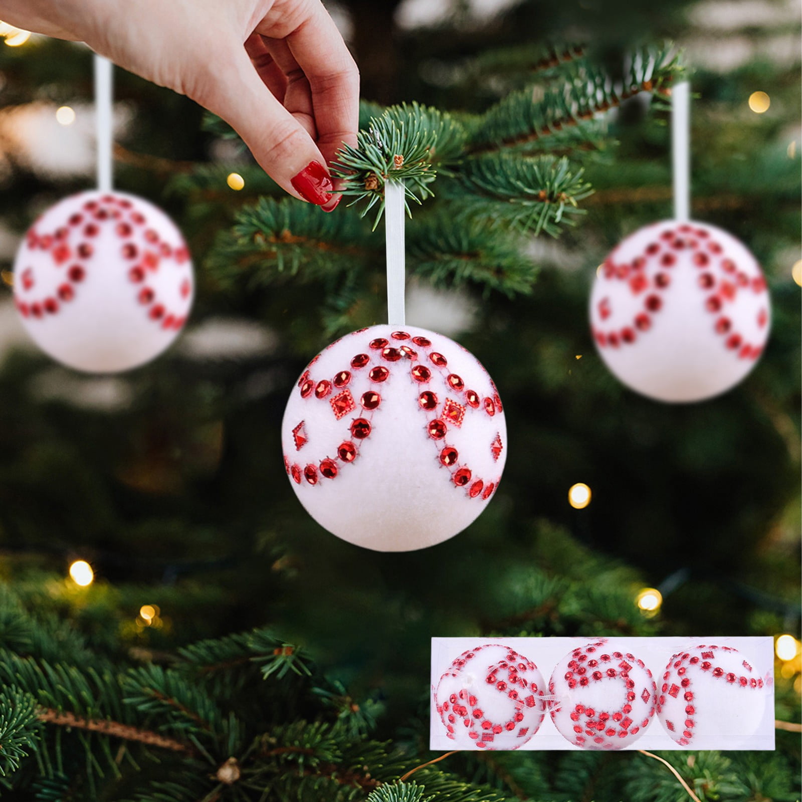wtgtog Christmas Foam Balls, 3-Piece Set, Lightweight & Safe Material ...