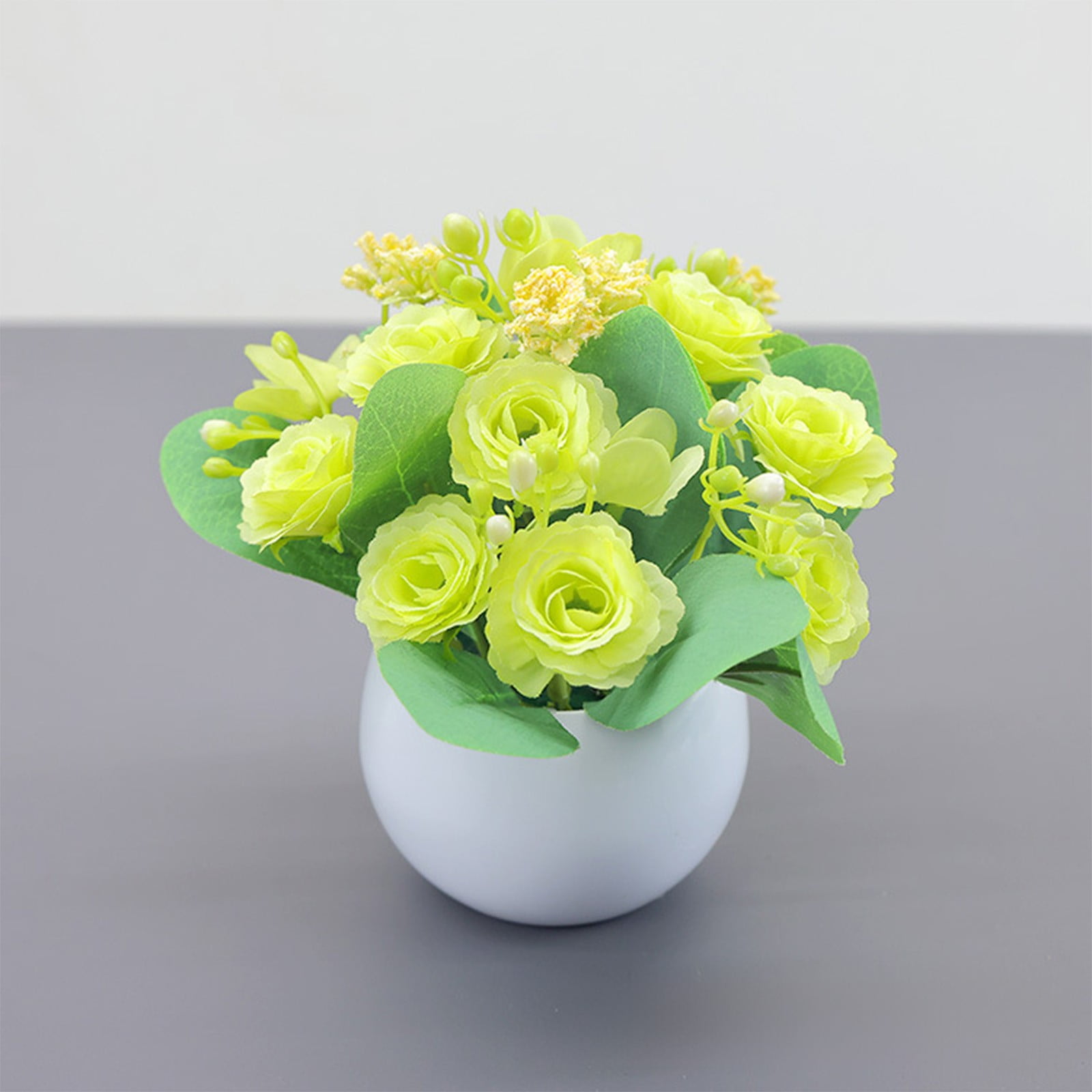 wtgtog Decorative Fake Flowers Potted, Polyester Material Realistic ...