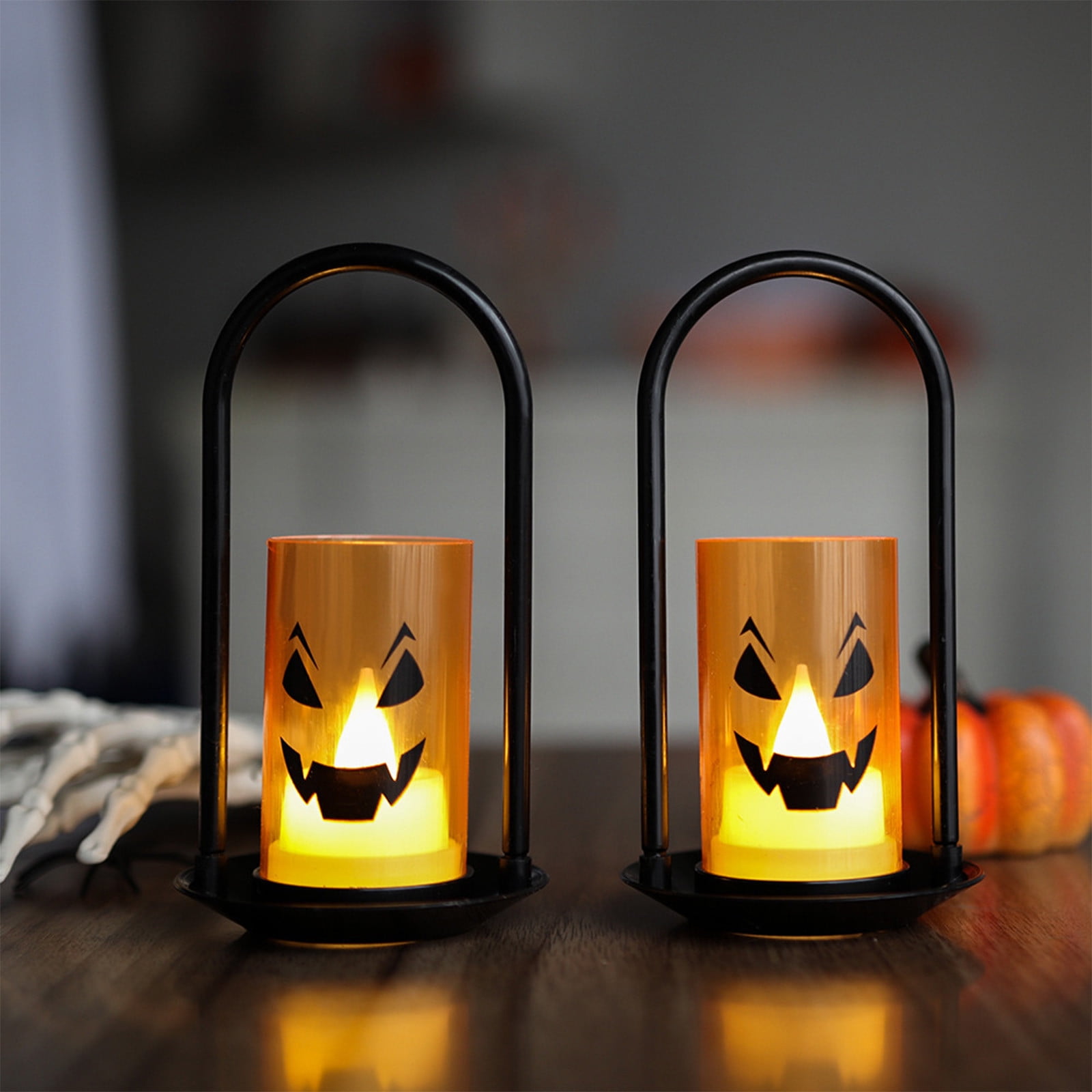 wtgtog Halloween LED Plastic Candle Lights, Fake Flame Prop Lights with ...