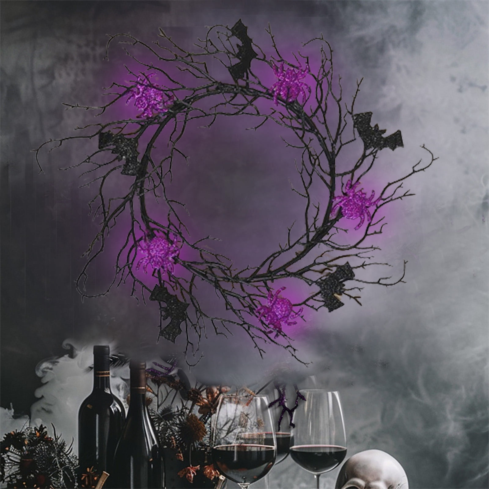 wtgtog Halloween Spooky Spider Decoration, Flock Simulation Small ...