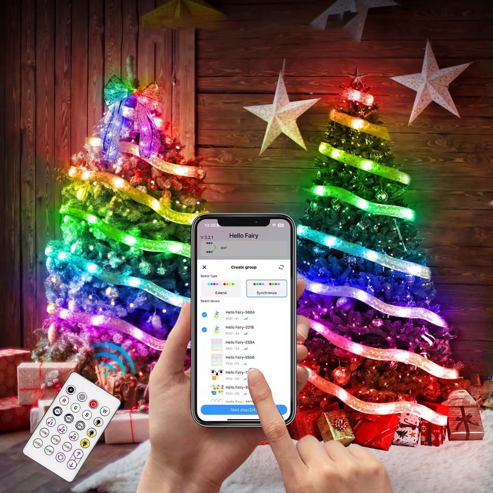 wtgtog LED Bluetooth Smart Ribbon Christmas Lights, 5m 25LED USB ...