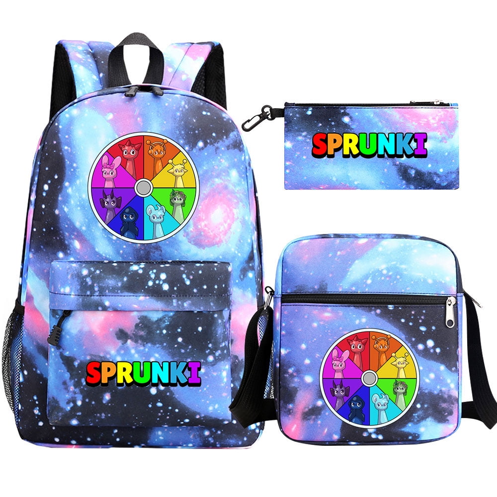 wuhagang Sprunki Incredibox Young Cartoon Backpack Set for Age 6+ - 3 ...