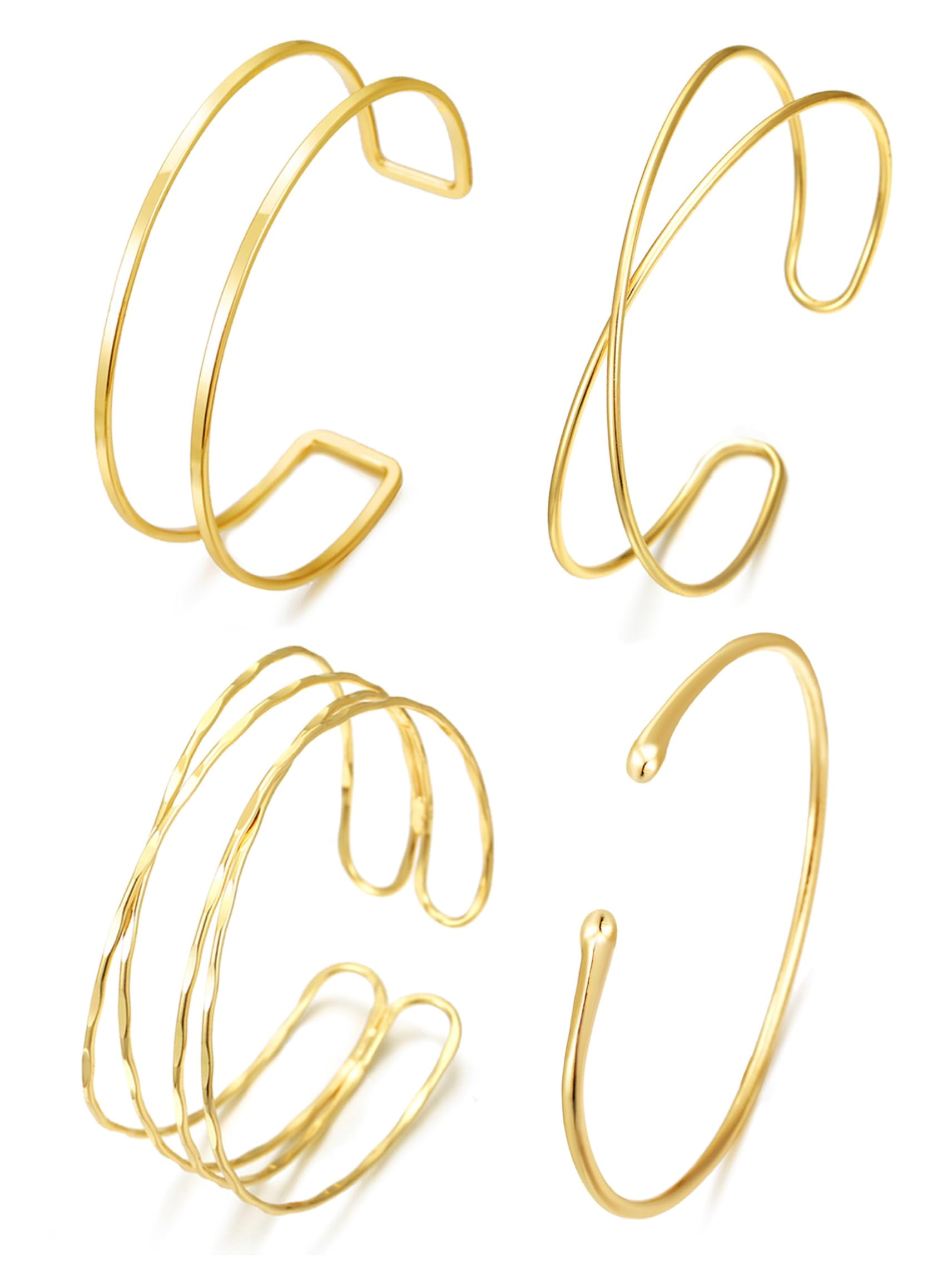 4PCS Arm Cuff Jewelry for Women, Gold Arm Cuff Upper Arm, Minimalist ...