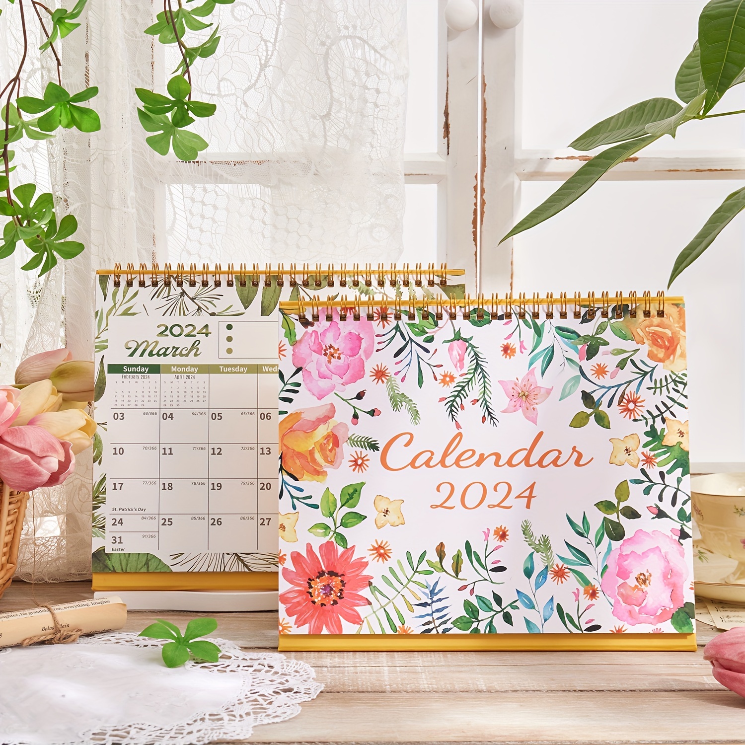 wwbo 2024 Desk Calendar Standing Flip Desktop Calendar Jan 2024 - Dec ...