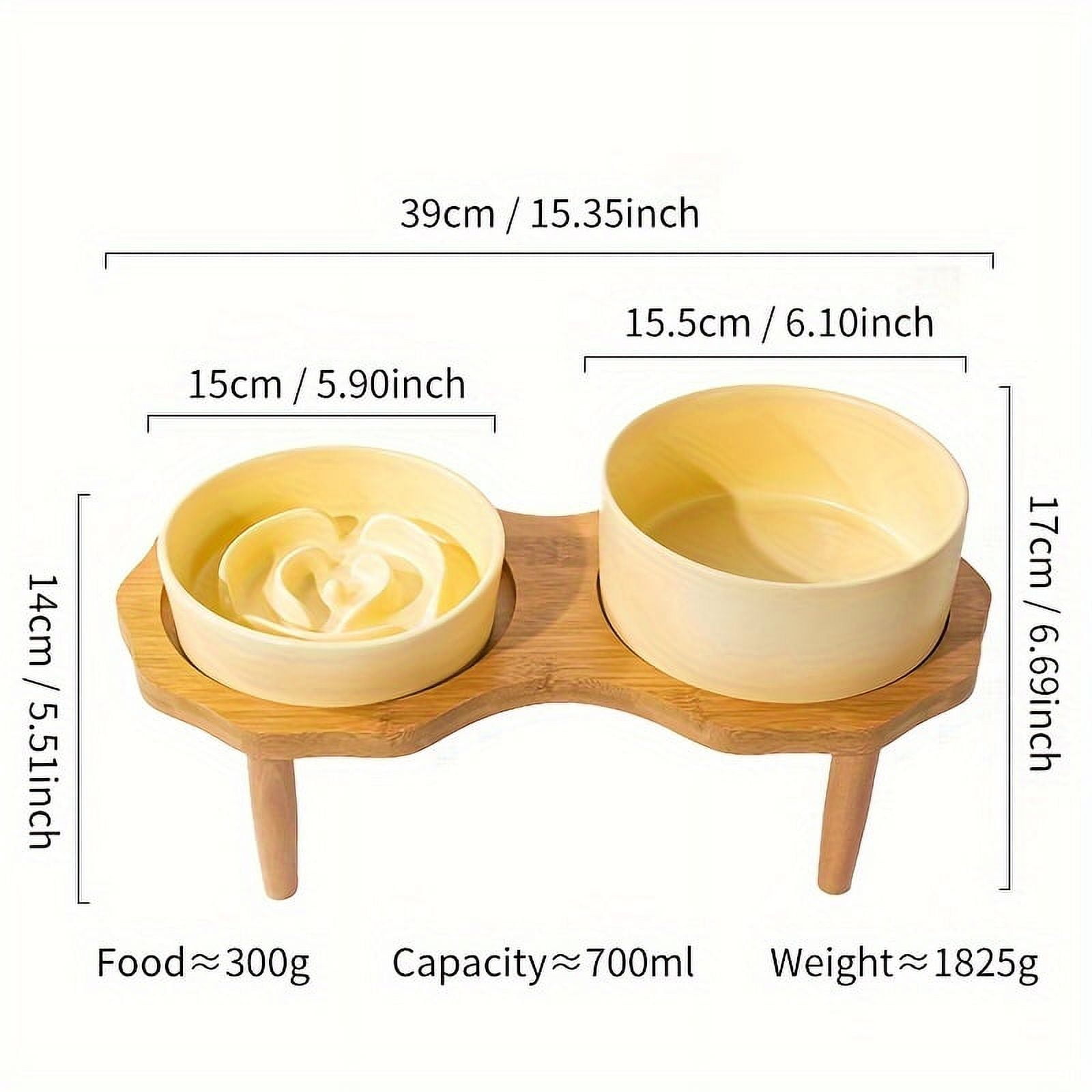 wwbo Premium Ceramic Dog Slow Feeding Bowl Set - Dual Bowls with ...