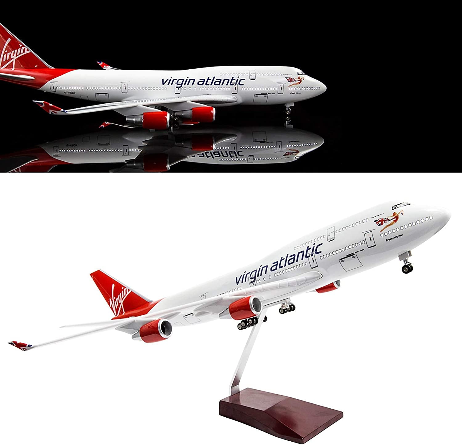 wwj 18” 1:130 Scale Model Jet British Airways Virgin B747 Model Planes ...