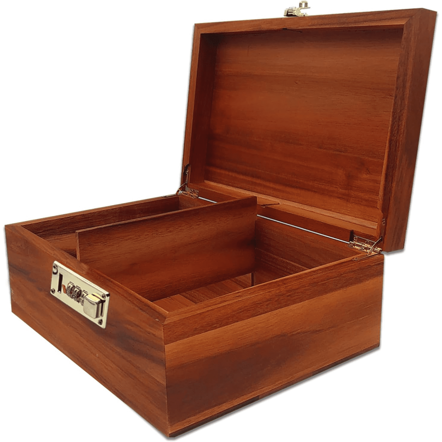 chdqwer 2pcs Locking Wooden Keepsake Large Acacia Wooden with Hinged ...