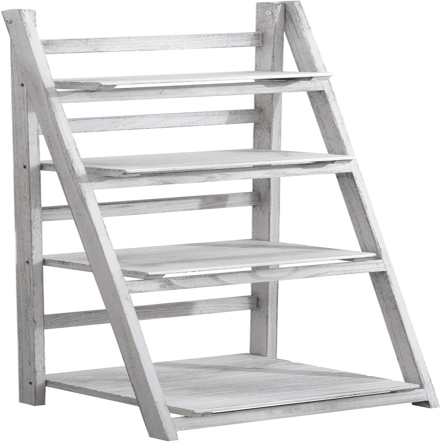 wxysydf 4-Tier Ladder Shelf Wooden Plant Shelves Ladder Bookshelf ...