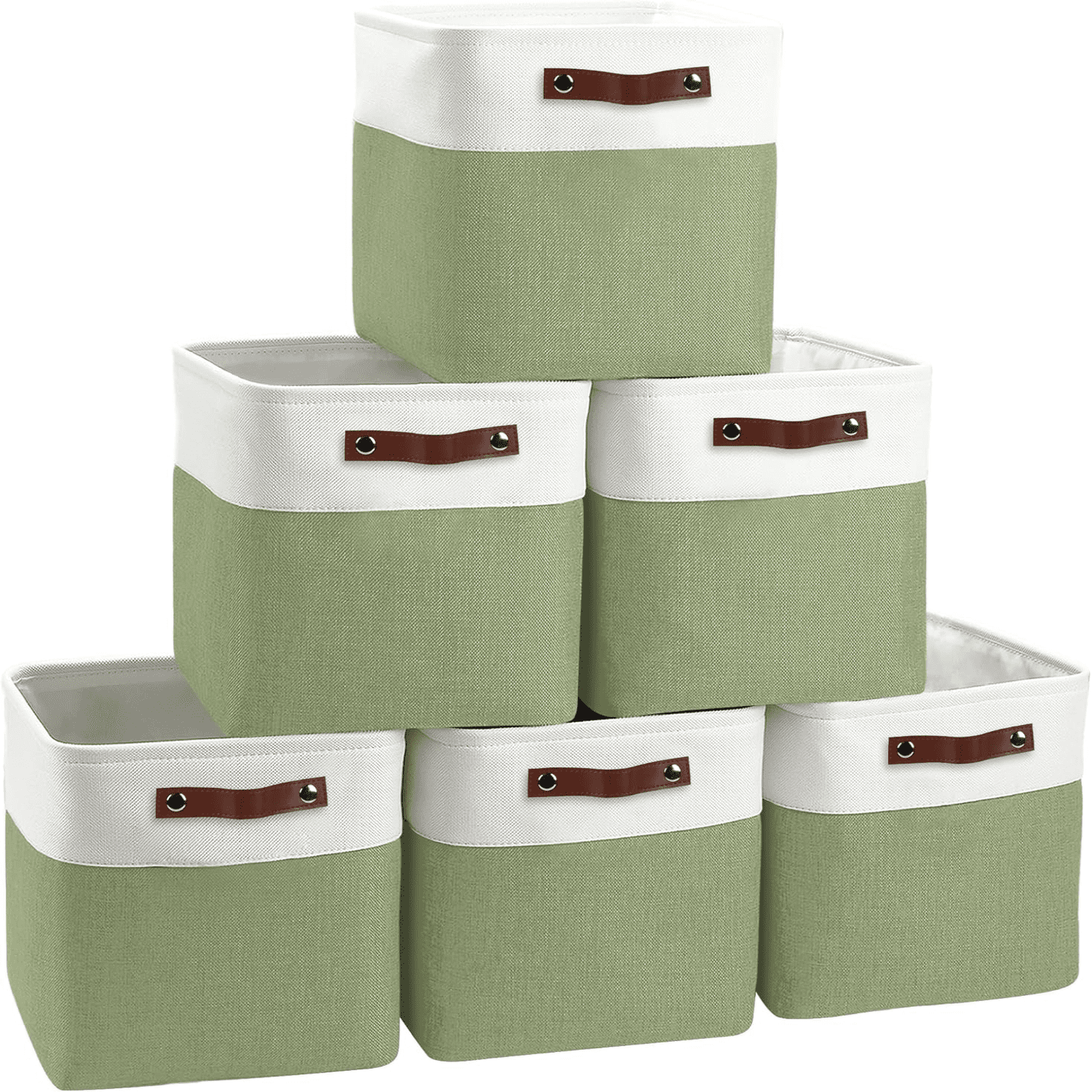 wxysydf Cube Storage Baskets 6 Pack 11x11 inch Foldable Cube Storage ...
