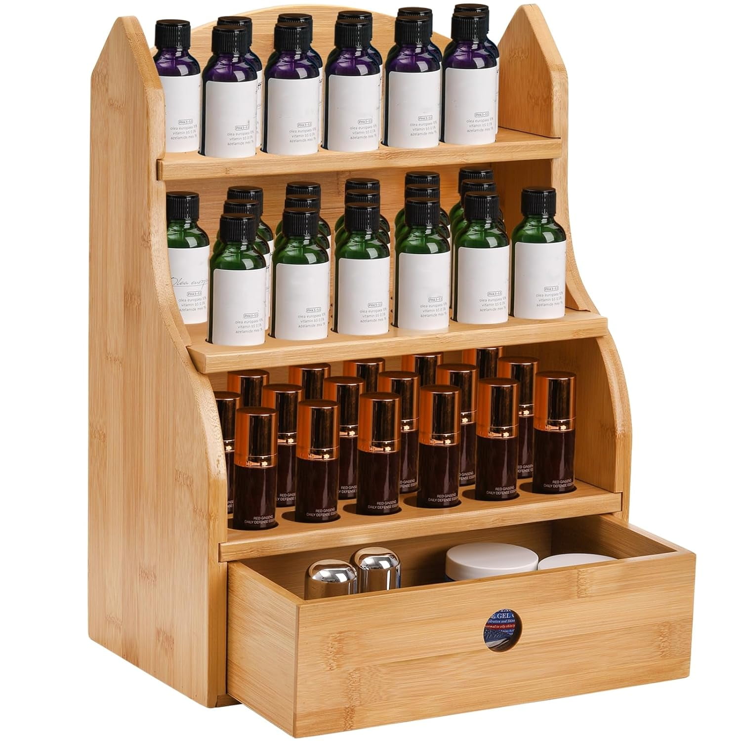 dxynlzq Essential Oils Storage Case 46 Slots Nail Polish Shelf Display ...