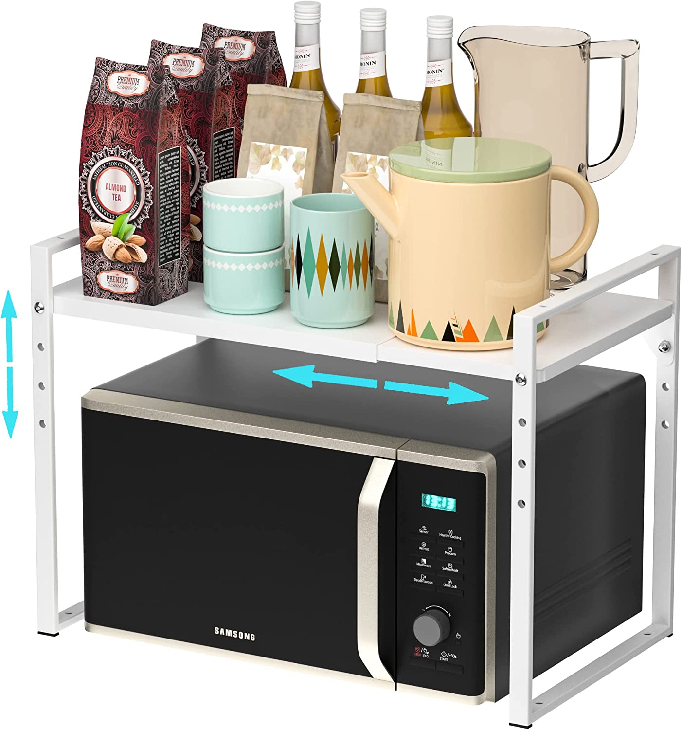 dxynlzq Extendable Microwave Oven Rack Adjustable Height Microwave ...