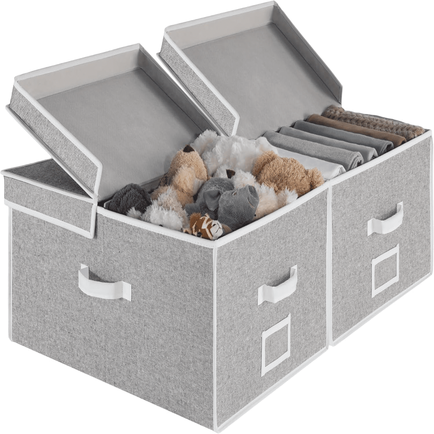 chdqwer Extra Large Storage Bins with Lids 55L Decorative Organizer ...