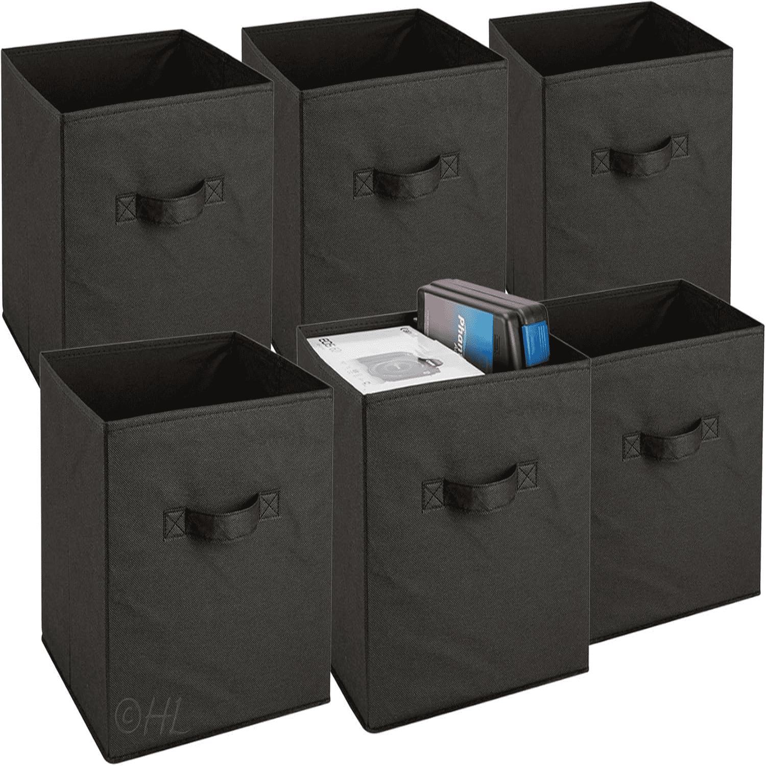 wxysydf Foldable Cube Storage Bins - 6 Pack - Decorative Fabric Storage ...
