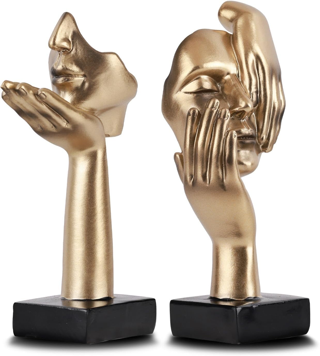 wxysydf JKLCH LTKIF 3 Pcs Thinker Small Statue Set - Golden Black ...