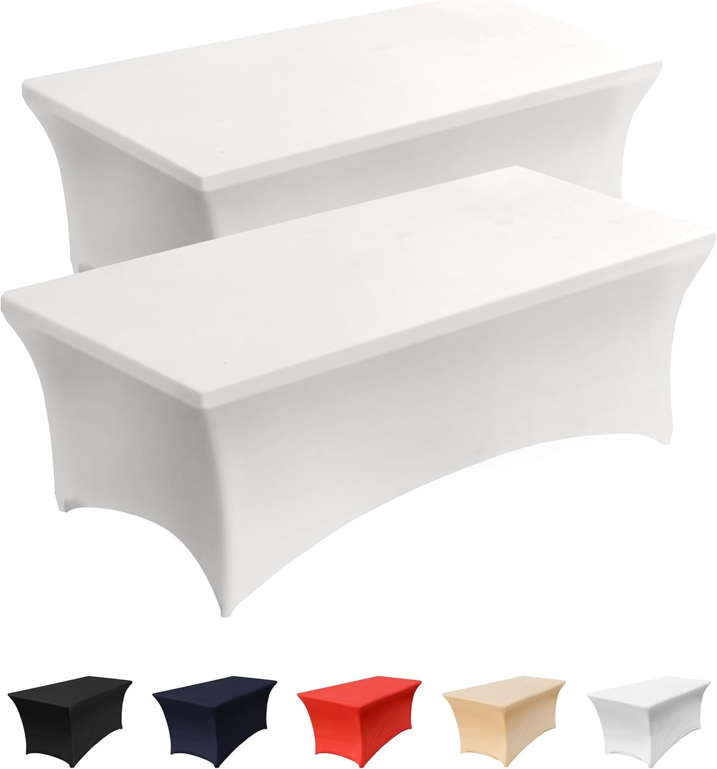 wxysydf JKLCH Spandex Tablecloths Rectangular - 2 Pack 8FT Black Cloth ...