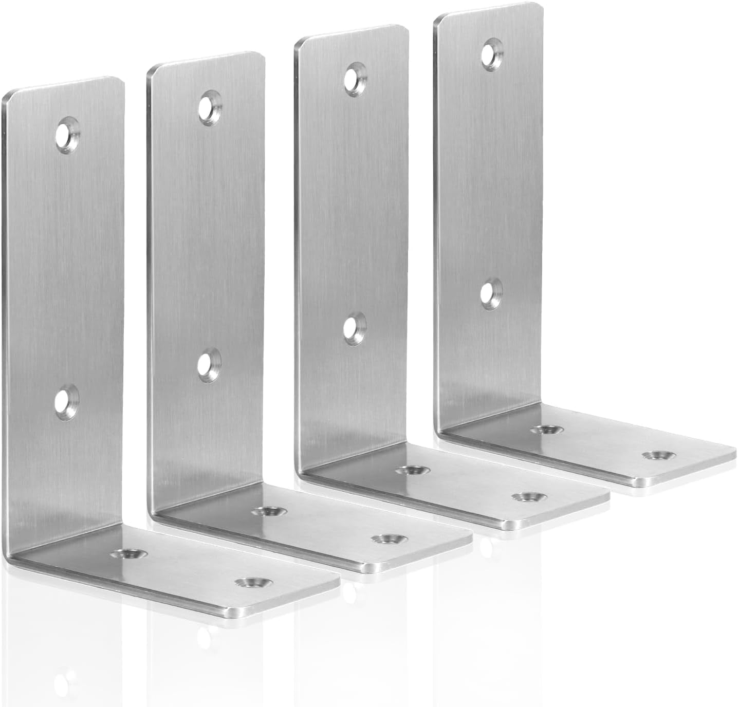 wxysydf Silver Shelf Brackets 4-Pack Heavy Duty Floating L Brackets ...
