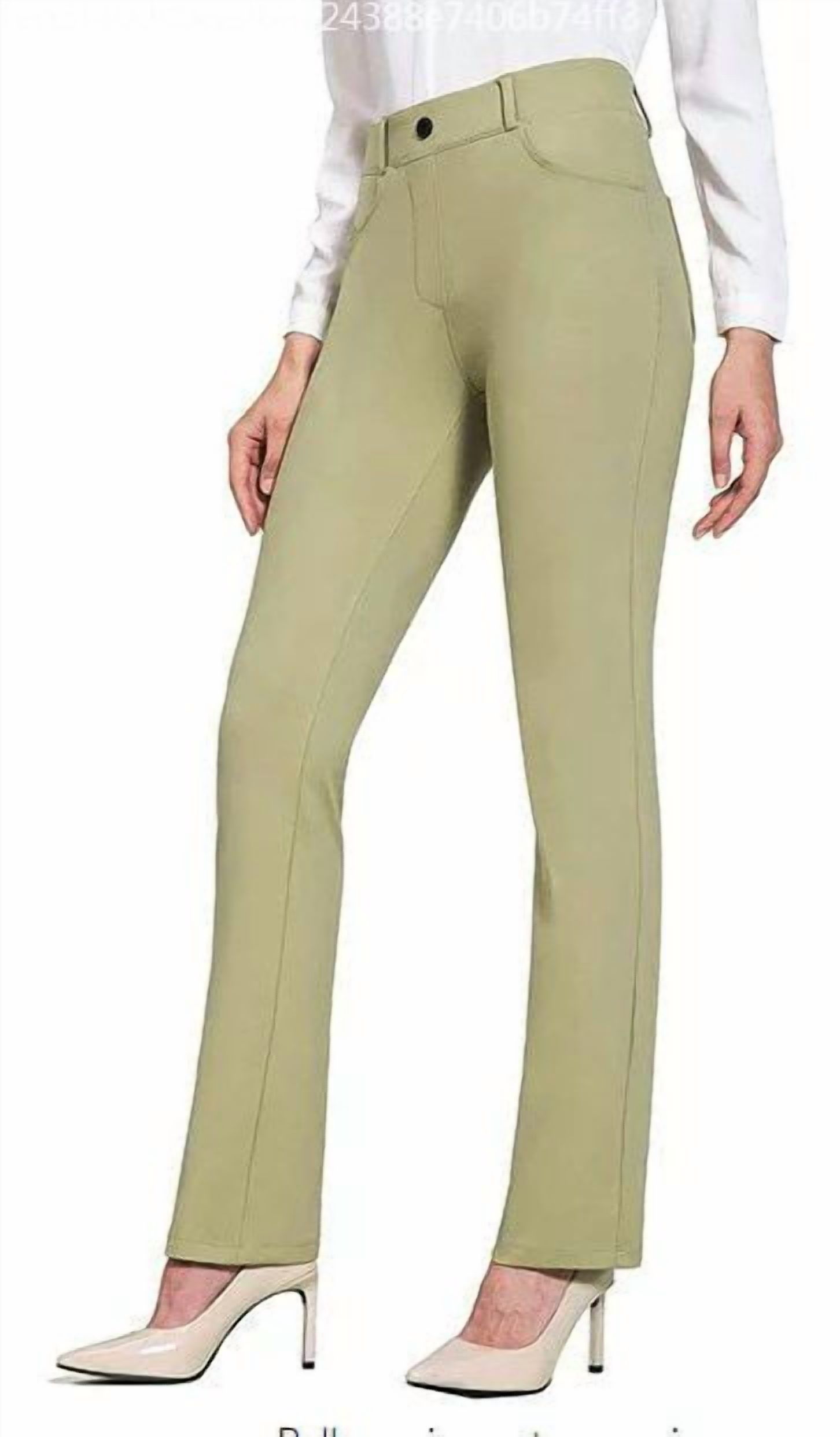 wybzd Women's XL Elastic Waist Work Pants, Business Dress Slacks ...