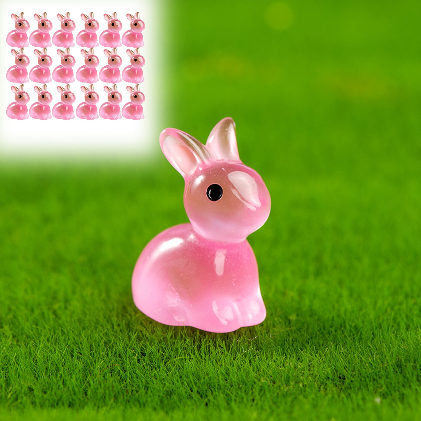 wycnly Kids Toys 14 PCS Luminous Mini Resin Bunny Plastic Rabbits ...