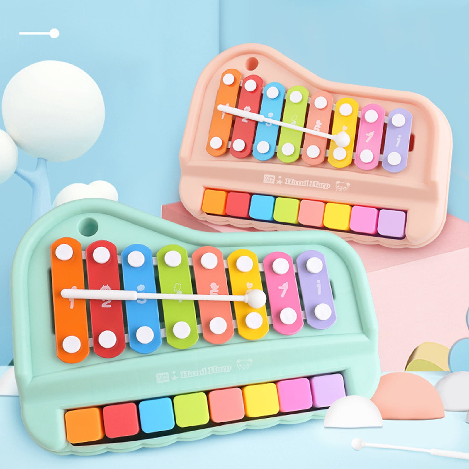 wycnly Kids Toys 2 In 1 Baby Piano Xylophone Toy for Toddlers 1-3 Years ...