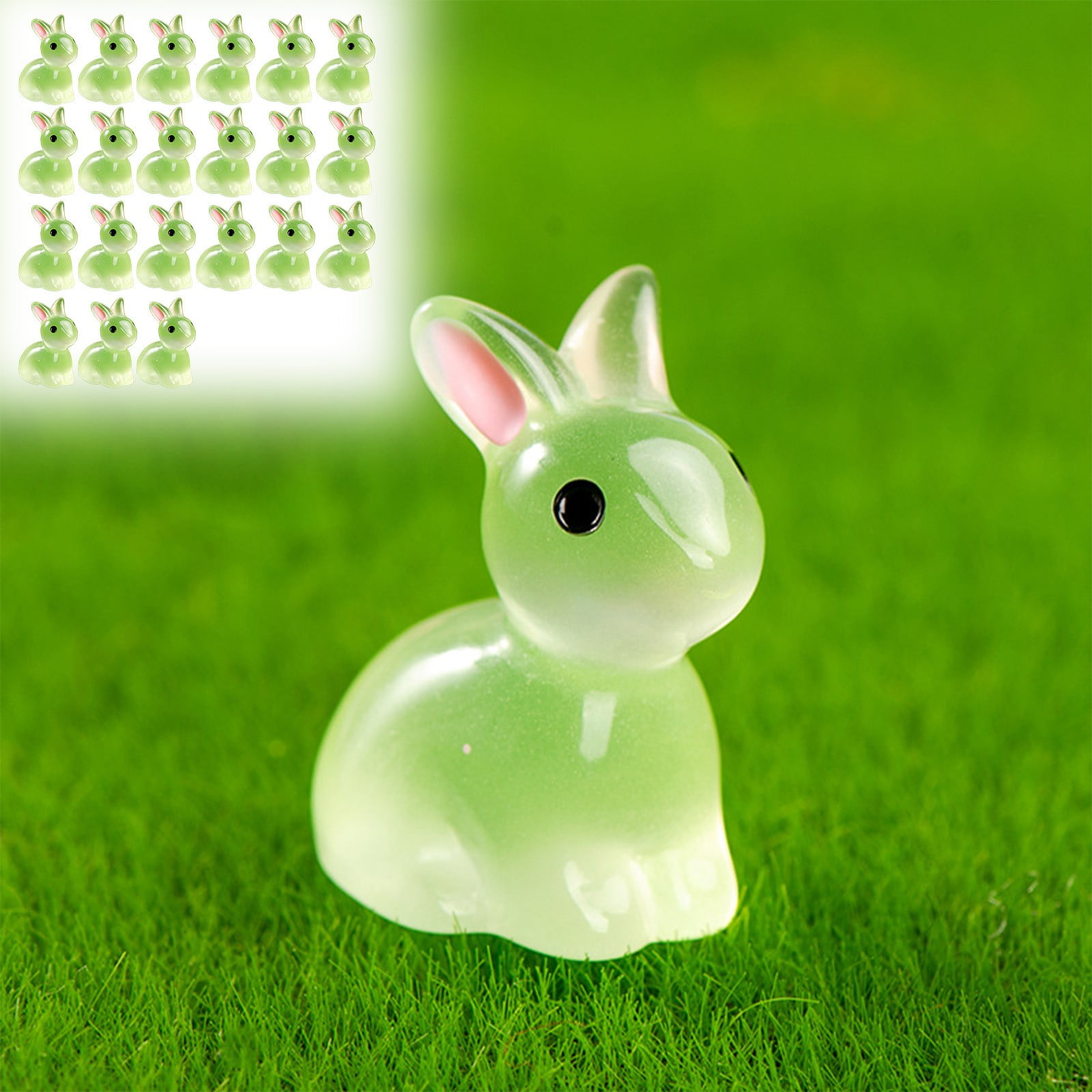 wycnly Kids Toys 21 PCS Luminous Mini Resin Bunny Plastic Rabbits ...