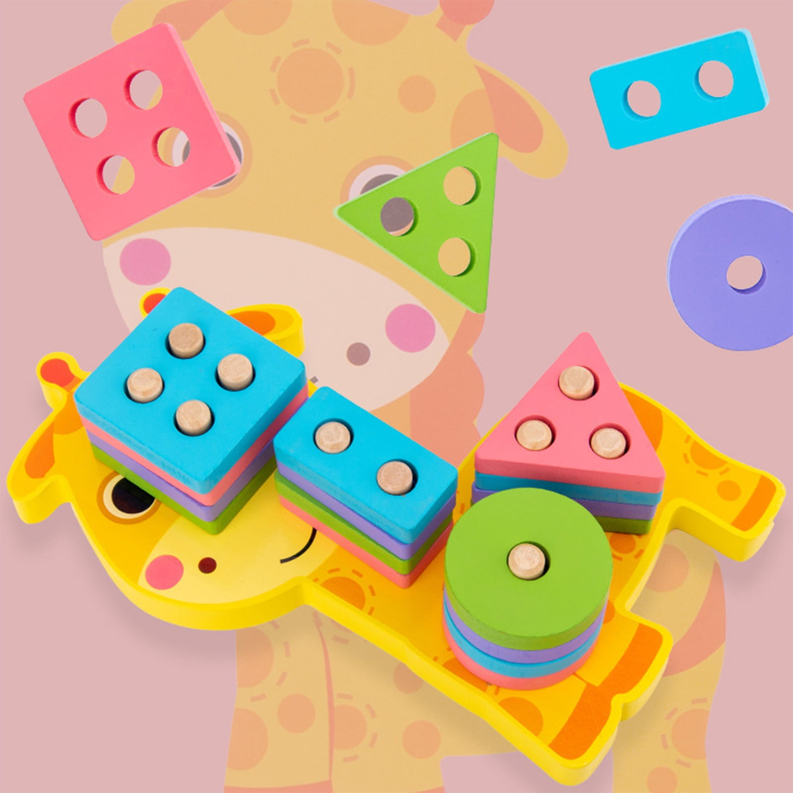 wycnly Kids Toys Animals Shape Sorting Toy for Toddlers with Wooden ...