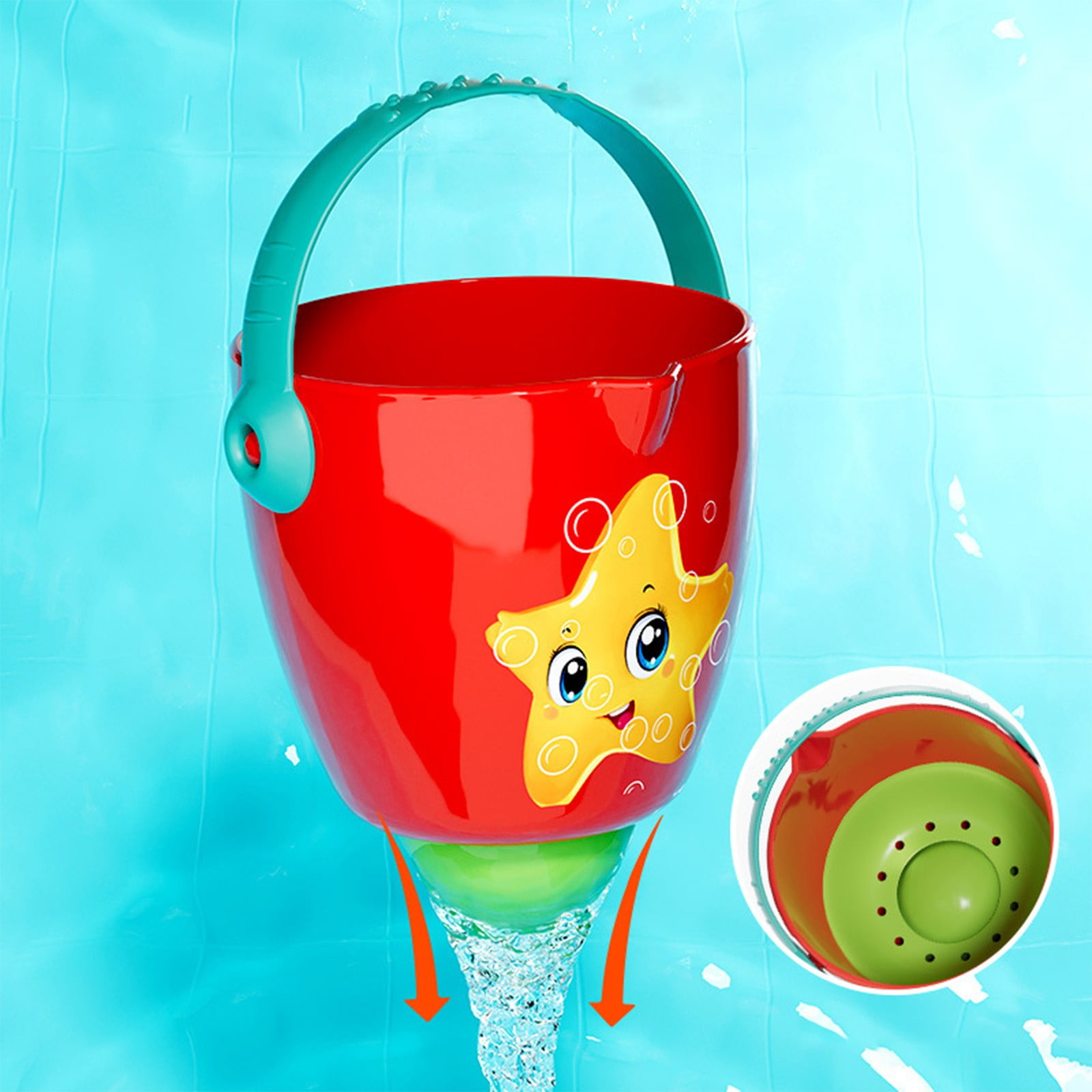 wycnly Kids Toys Babies Bath Toys Mini Shower Bucket Stacking Colorful ...