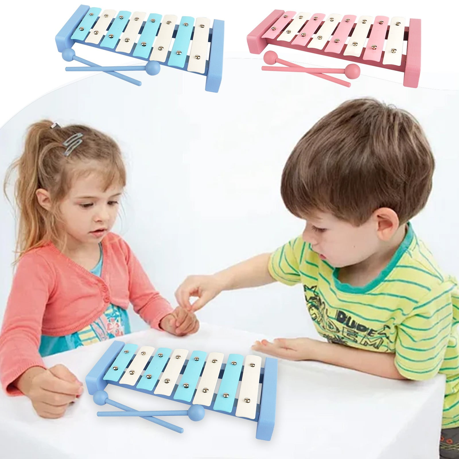 wycnly Kids Toys Colorful Wooden Eight Key Xylophone for Children Early ...