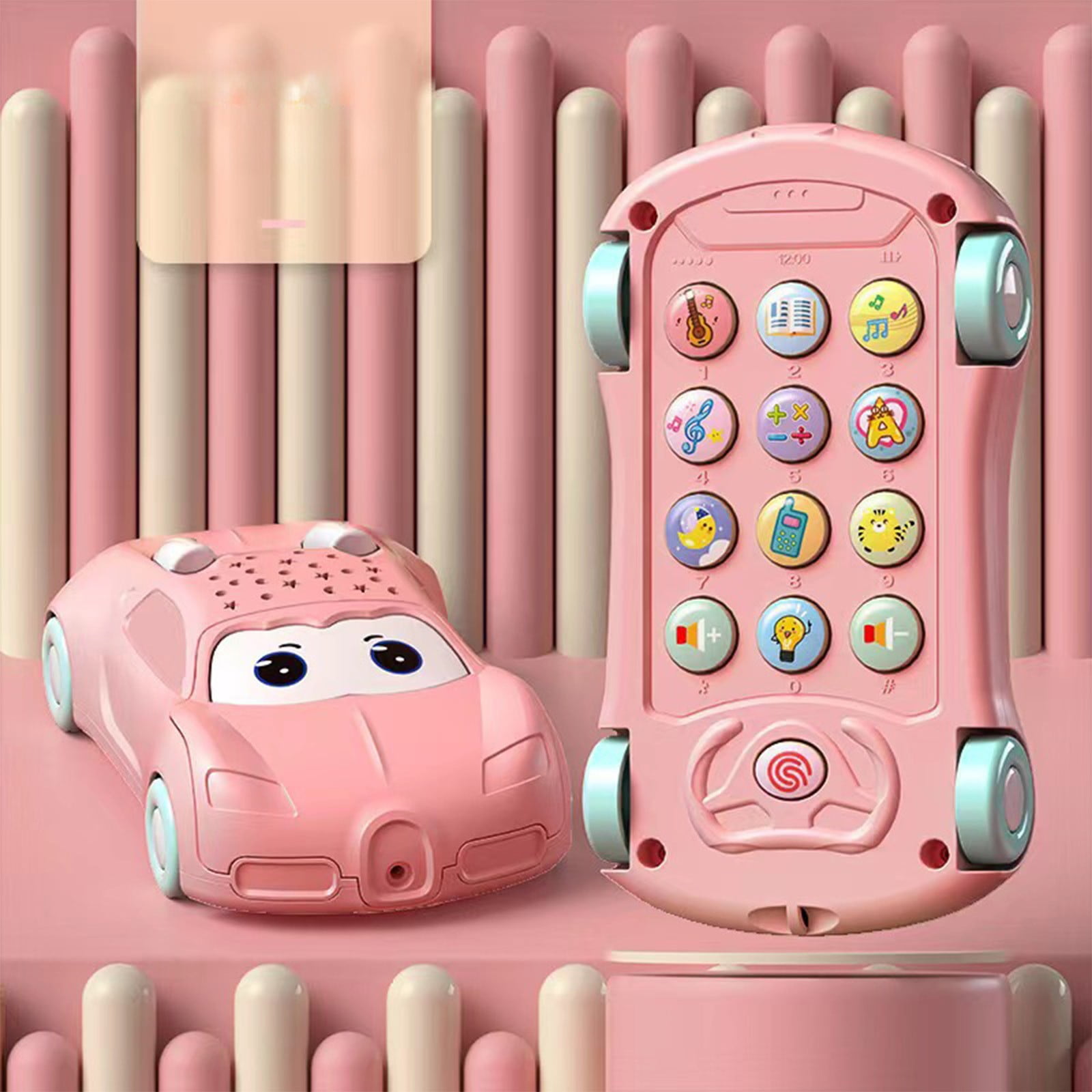 wycnly Kids Toys Interactive Early Learning Car Shaped Toy Phone for ...