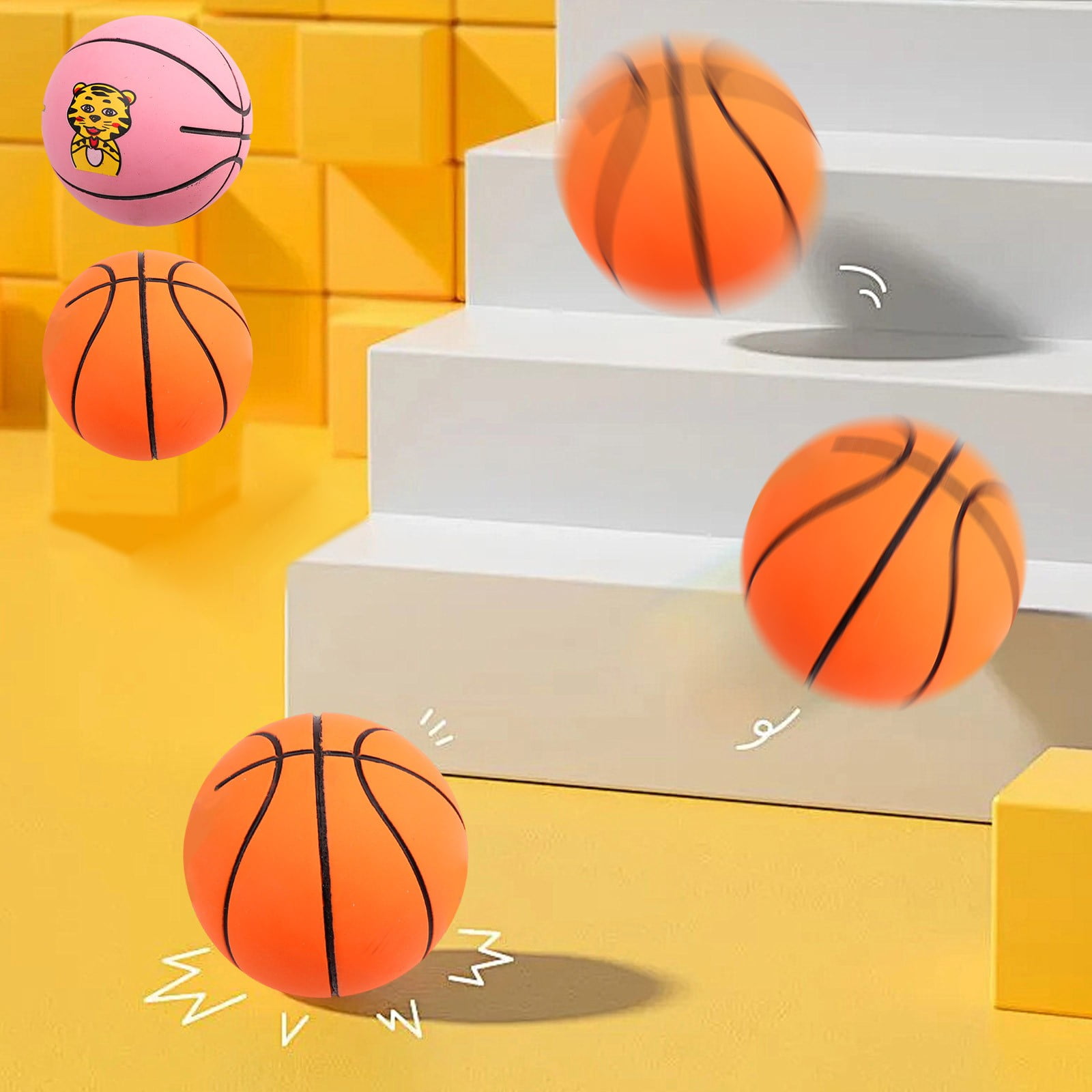 wycnly Kids Toys Mini Rubber Mini Basketball for Stress Relief and ...