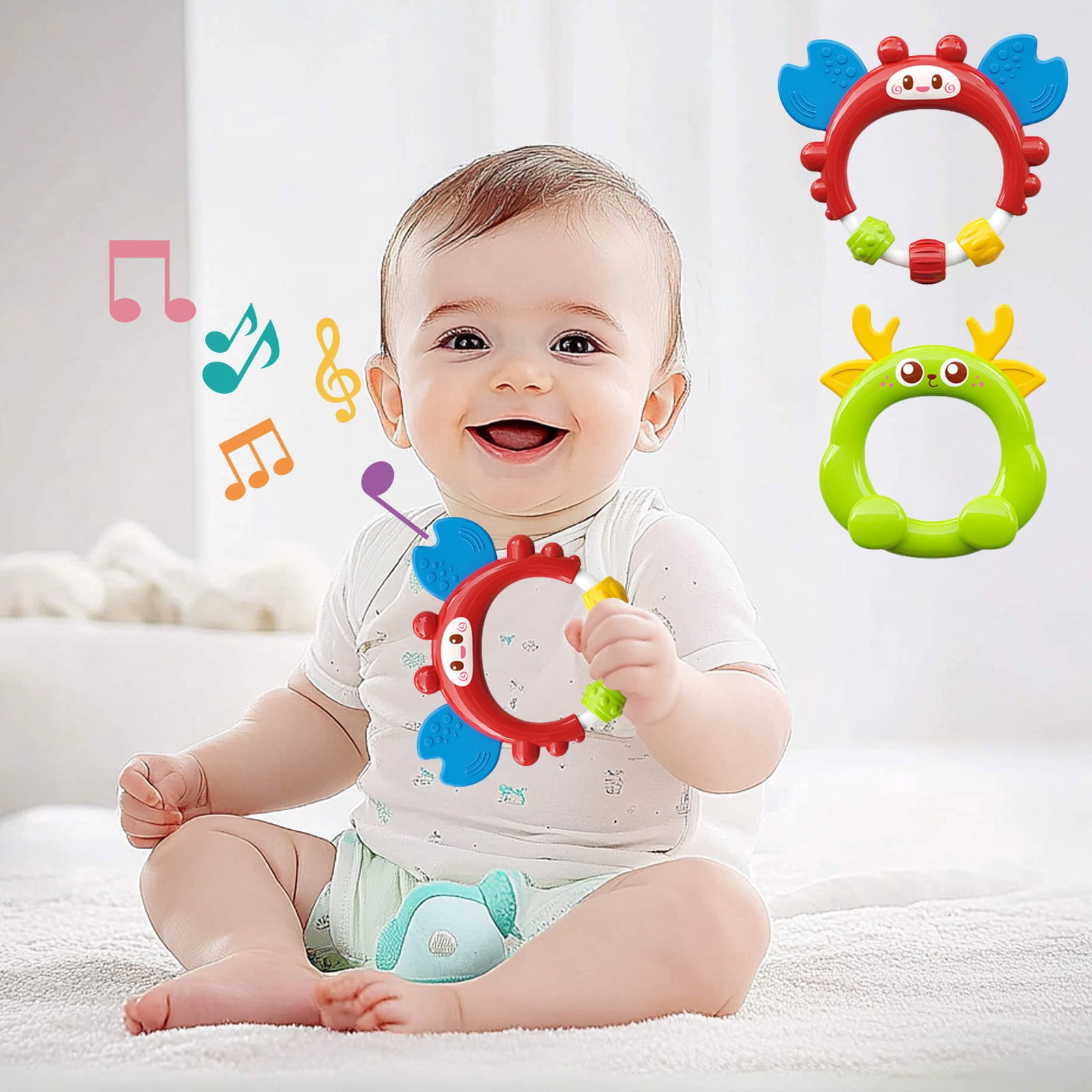 wycnly Kids Toys Newborn Baby Toy Rattle for Boys and Girls Babys Items ...