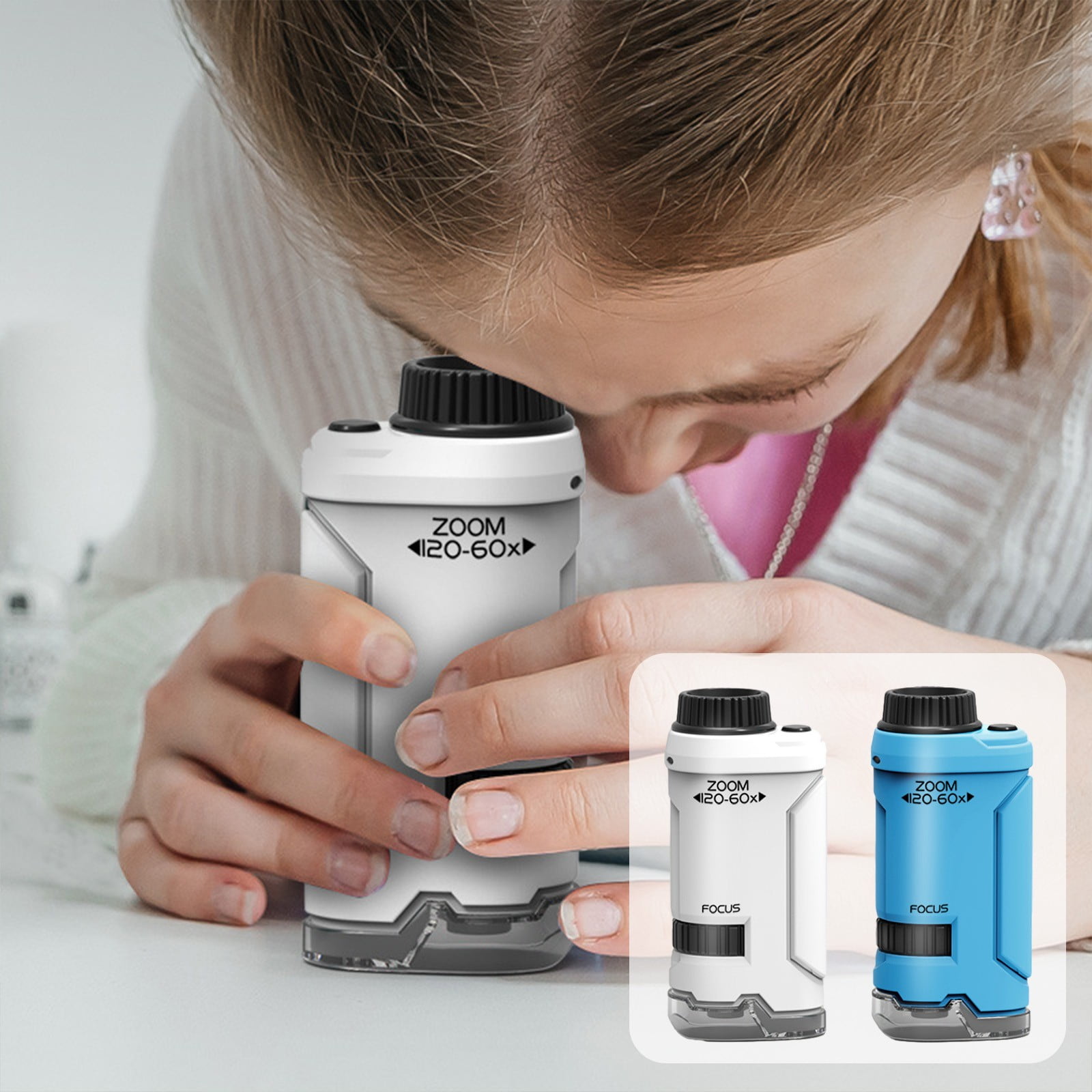 wycnly Kids Toys Portable Pocket Handheld Microscope Toys, Interactive ...