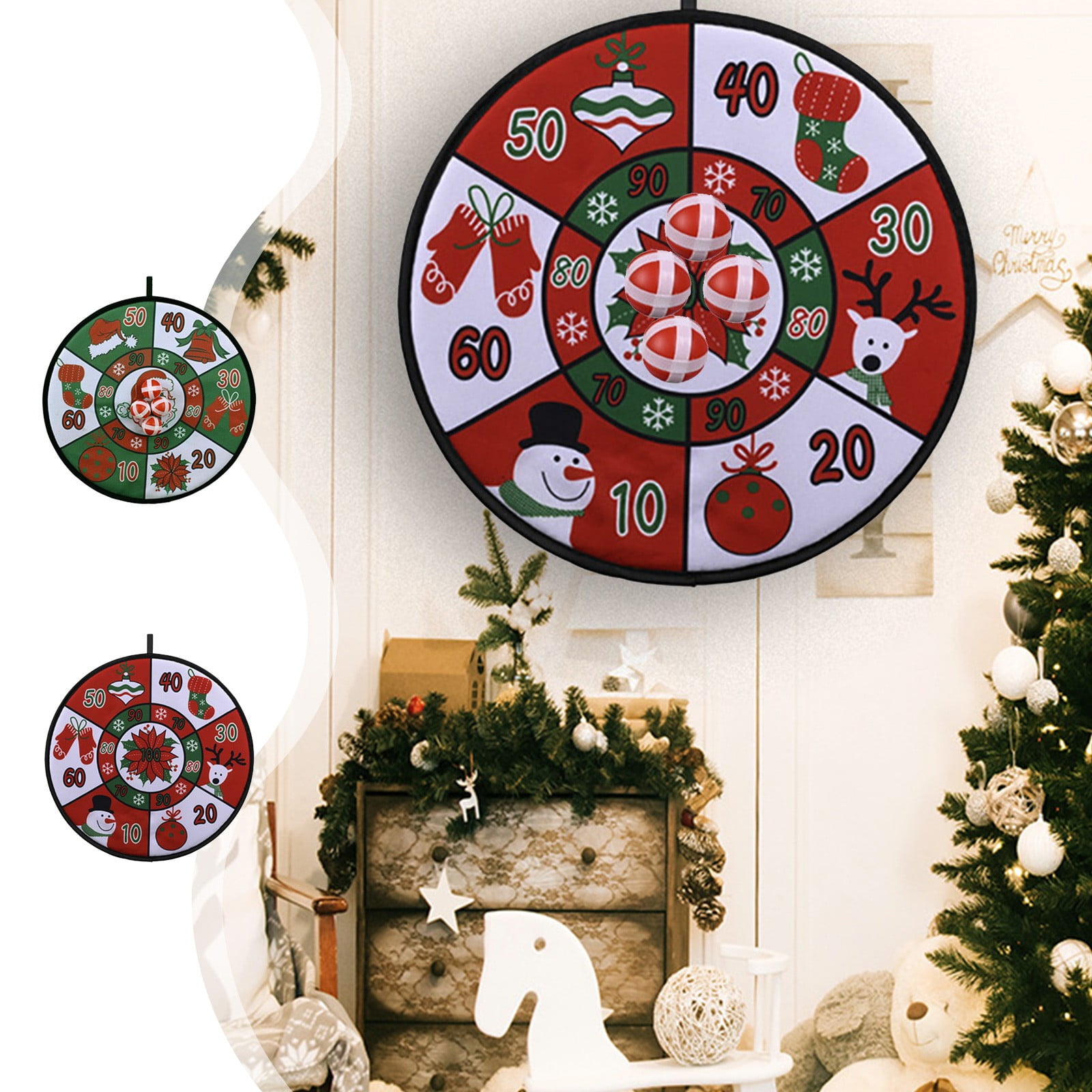 wycnly Kids Toys Santa Claus Toy Dart Plates Children's Dart Plates Set ...