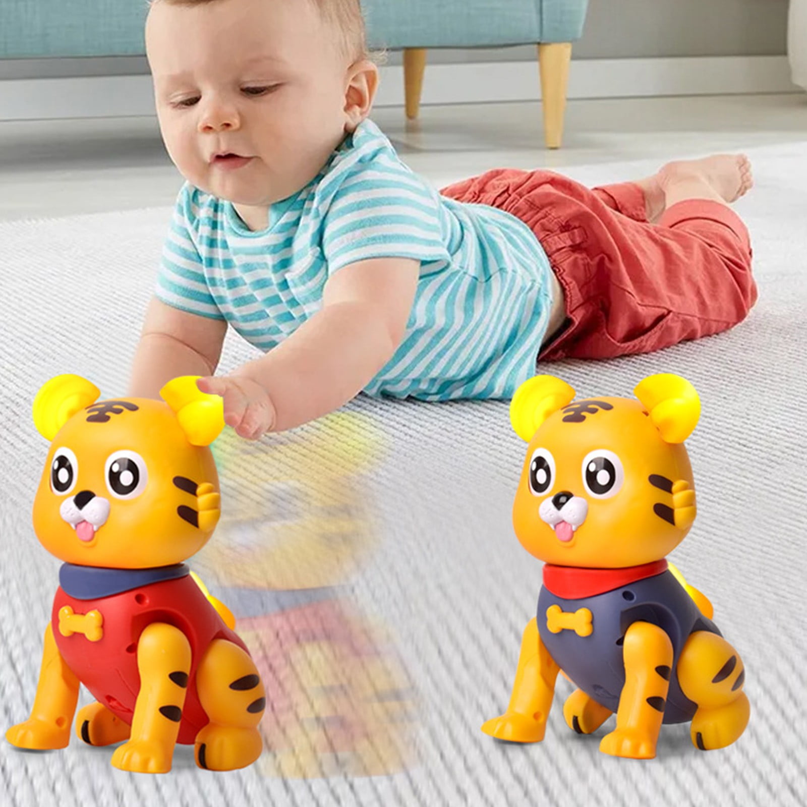wycnly Kids Toys Wobble Toy Baby, Educational Light, Music Robot, Coax ...