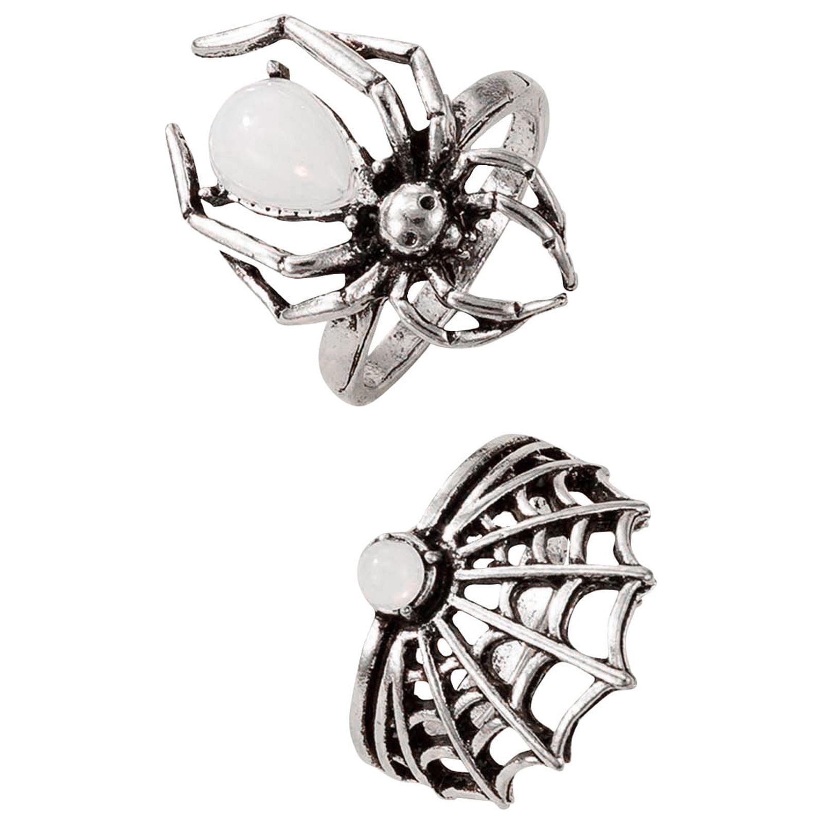 wznxdo Ladies Fashion Halloween Rings Halloween Spider 2-Piece Set ...