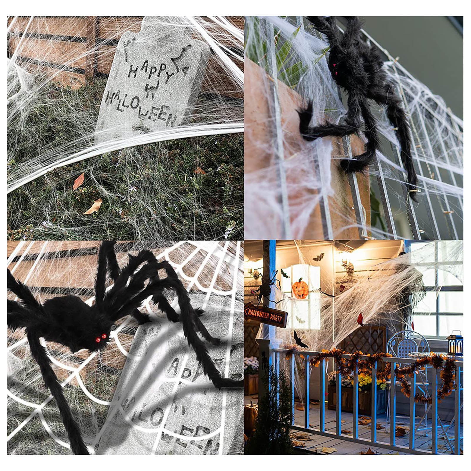wznxdo Plush Spider Silk Set Halloween Haunted House Decoration Props 5 ...