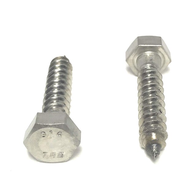 x 1-1/2" 316 Stainless Steel Hex Head Lag Bolts Lag Screws Marine Grade ...