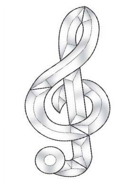x 10-1/2" Exquisite Clear Glass Treble Clef Bevel Cluster EC135 ...