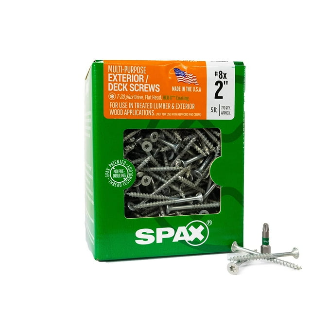 x 2 Exterior Flat Head Deck Wood Screws Construction Torx T-Star Plus ...