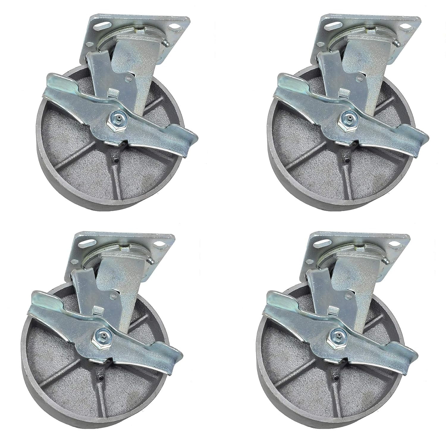 x 2" Heavy Duty Caster Wheel | Set of 4 Industrial Casters | 4 Top Lock ...