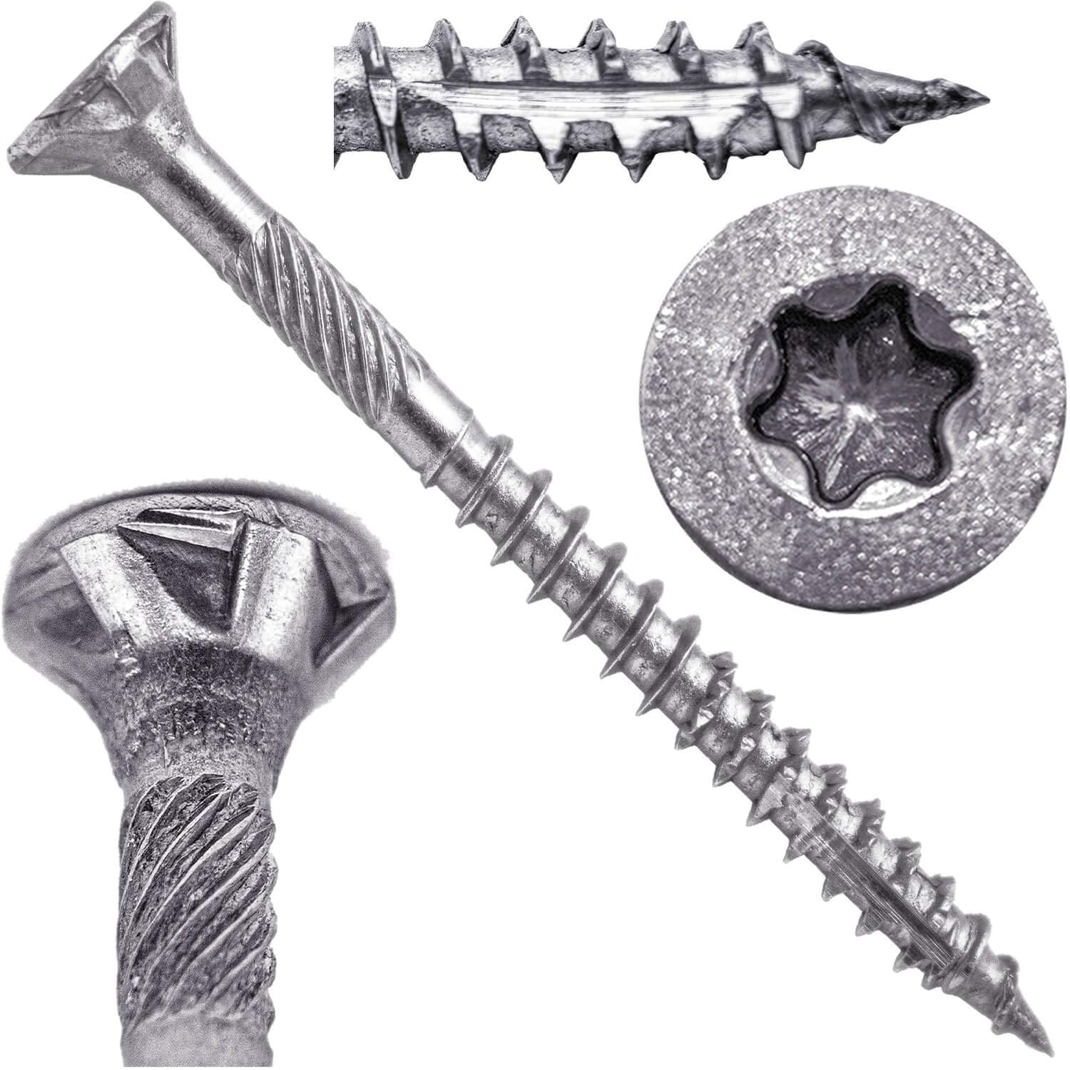 x 2 Silver Star Stainless Steel Wood Torx/Star Drive Head - Grade 305 ...