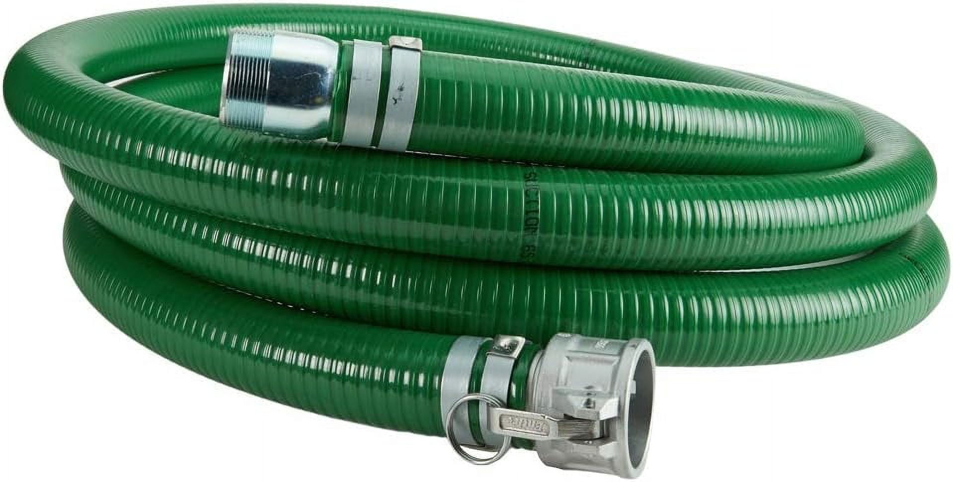x 20' Green Suction Pump Water Hose with Aluminum NPSH Male Coupling ...