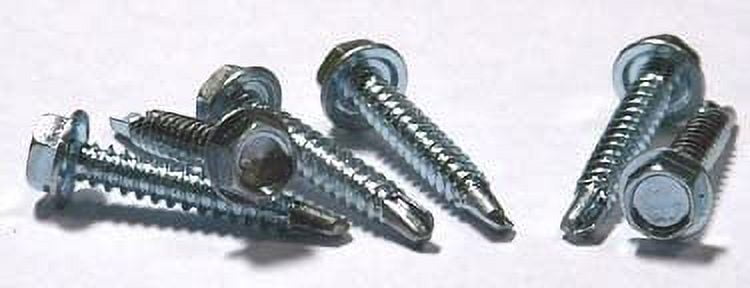 x 3" Self-Drilling Screws/Unslotted/Hex Washer Head/Steel/Zinc / 1,000 ...