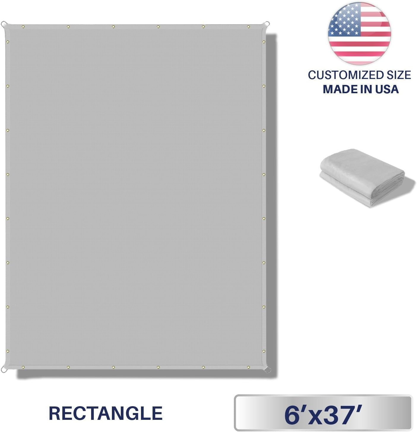 x 37' Waterproof Sun Shade Sail Straight Edge Outdoor Canopy Cover UV ...