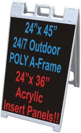 x 45" Plasticade/Signicade Sidewalk Sandwich Board A-Frame Sign w/Black ...