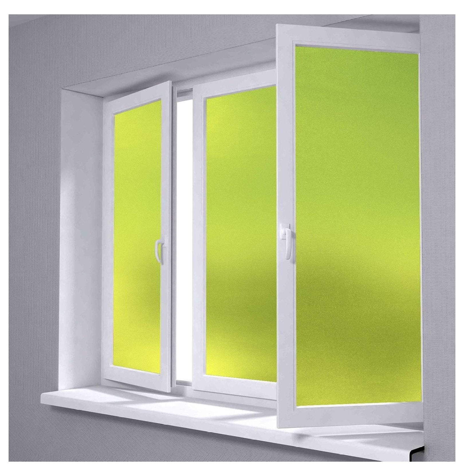 "x" (4FTx4FT) Neon Yellow Color Frosted Glass Peel and Stick Window ...