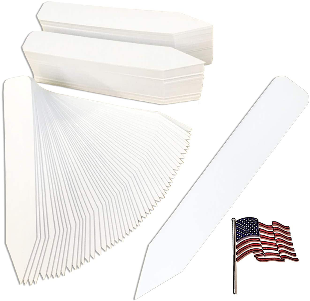 x 5/8" White Premium Pot Stakes - 300 Pcs - Plastic Plant s Markers and ...