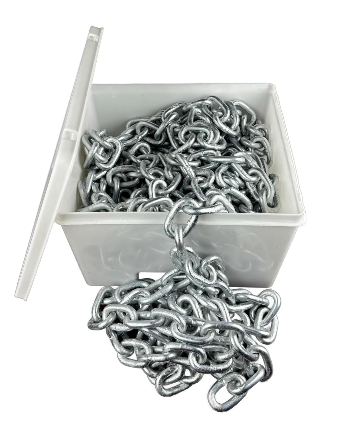 x 50-ft Hot Dipped Galvanized G43 Welded Gray Chain, High Test Chain ...