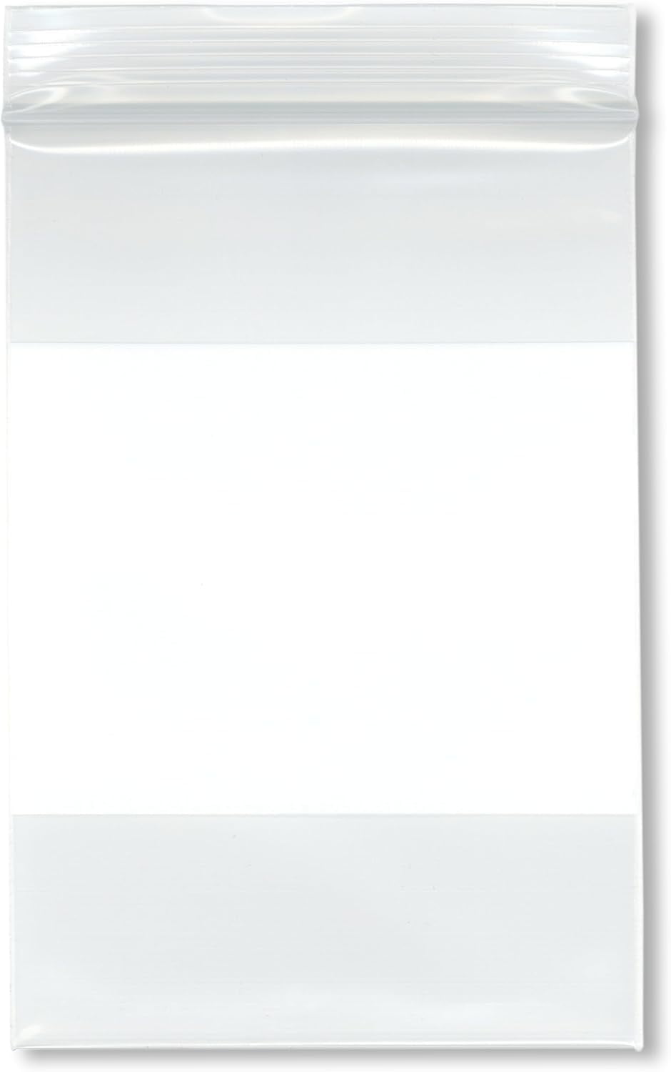 x 6" (Case of 1,000), 6 Mil Industrial Duty White-Block Zipper ...