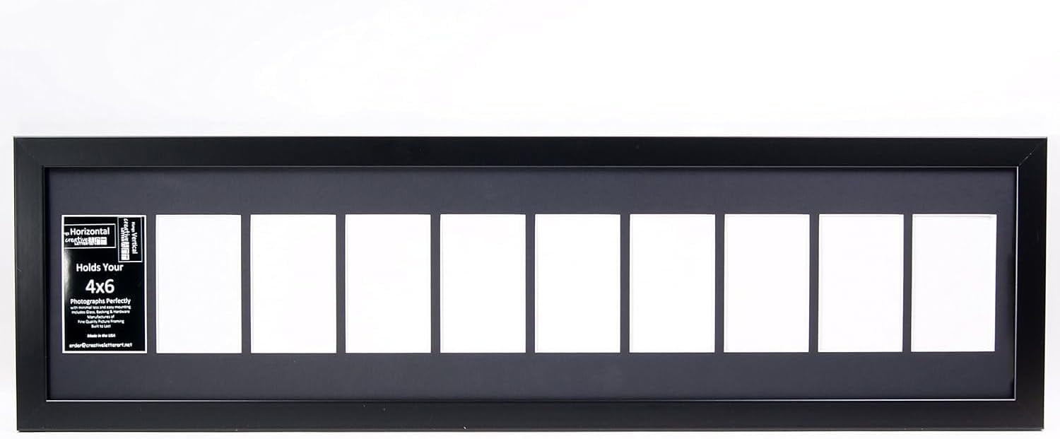 x 6” Multiple Opening Picture Frame Collage with 10 holes, Black Frame ...